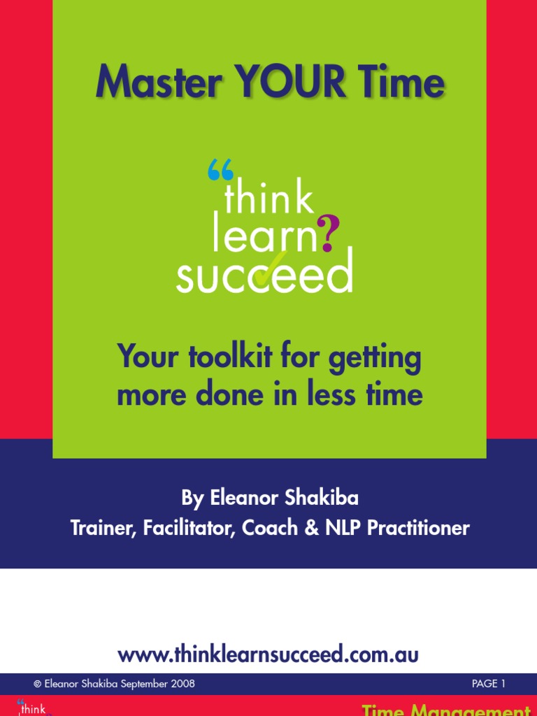 Master Your Time Book | PDF | Time Management | Professional Skills