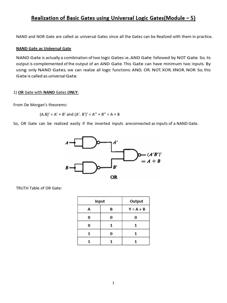 Universal Gate | PDF | Logic Gate | Electronic Engineering