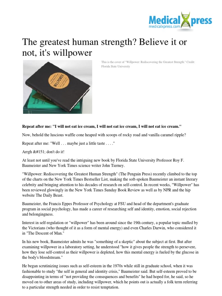 2011 09 Greatest Human Strength Willpower | PDF
