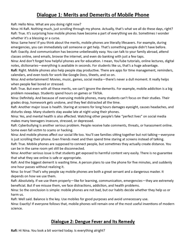 Dialogue 1 | PDF | Literacy
