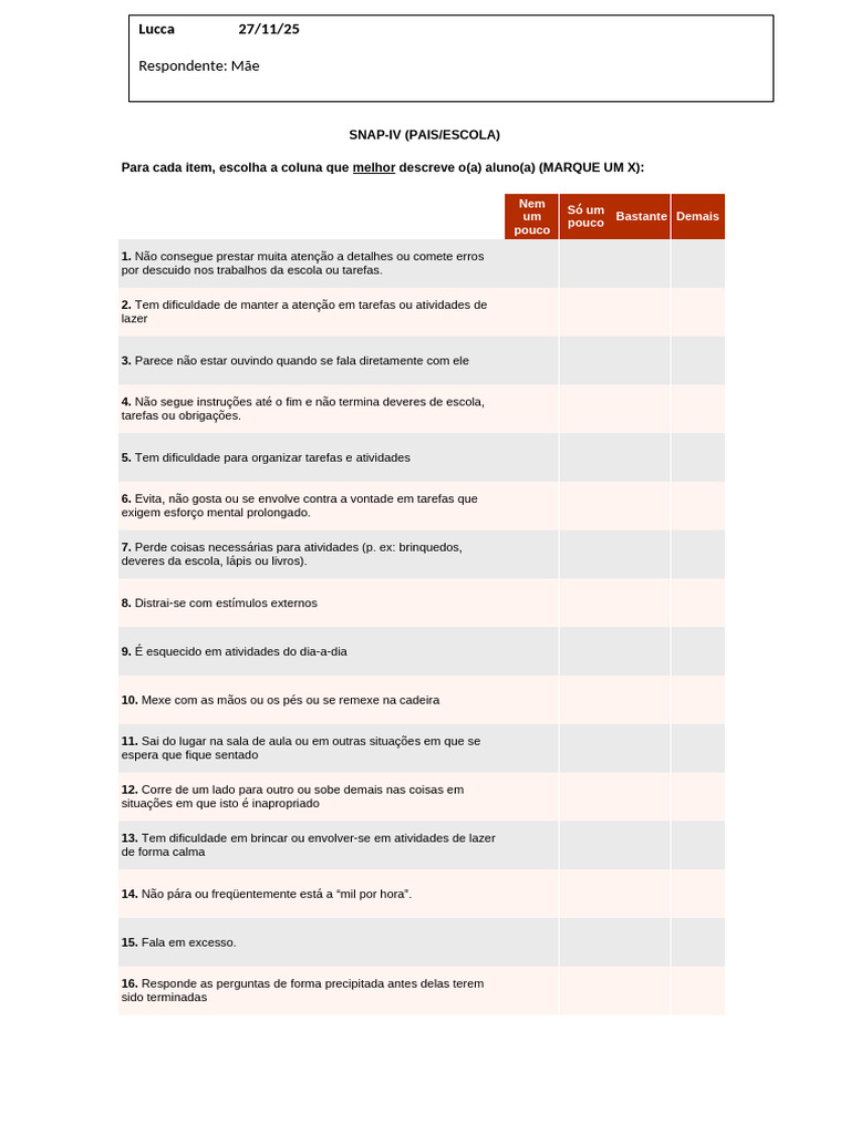 SNAP IV (Pais Escola) | PDF