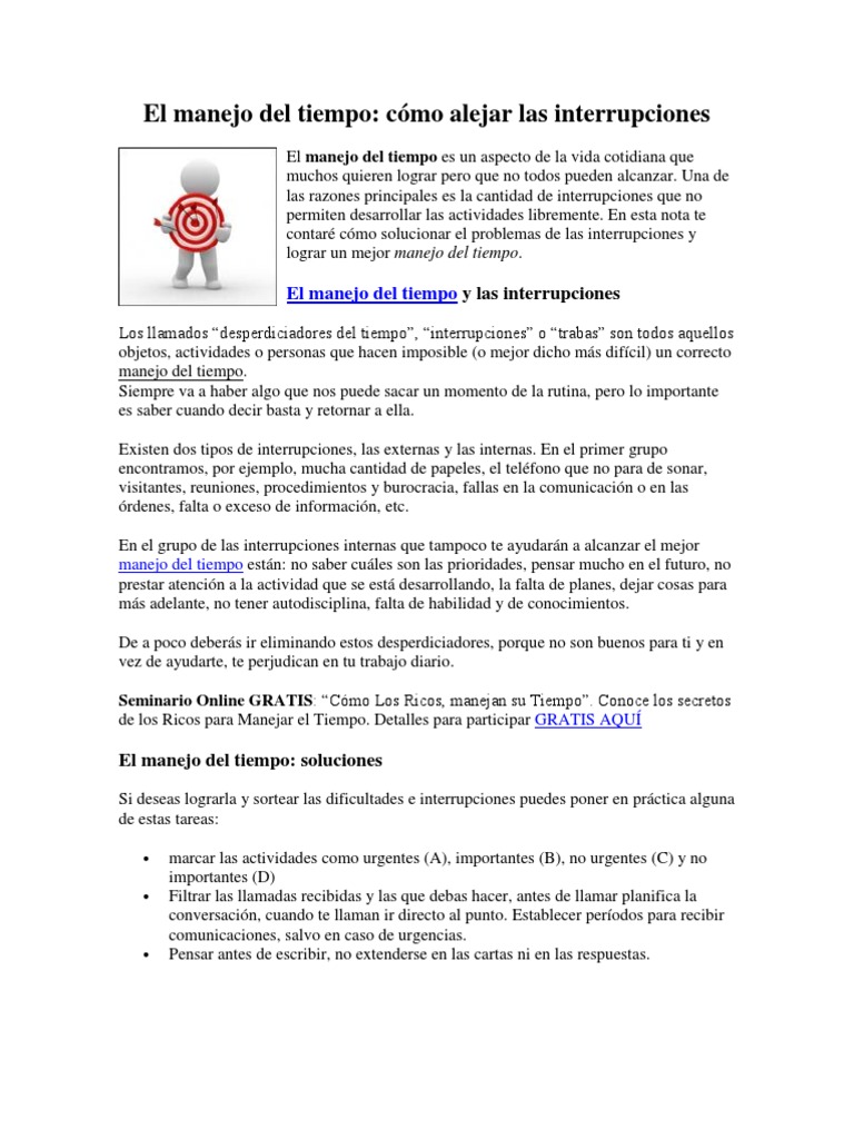 El Manejo Del Tiempo | PDF | Sicología | Science
