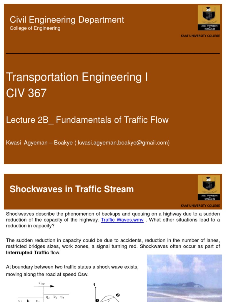 Traffic Flow Fundamentals and Shockwaves | PDF | Shock Wave | Traffic