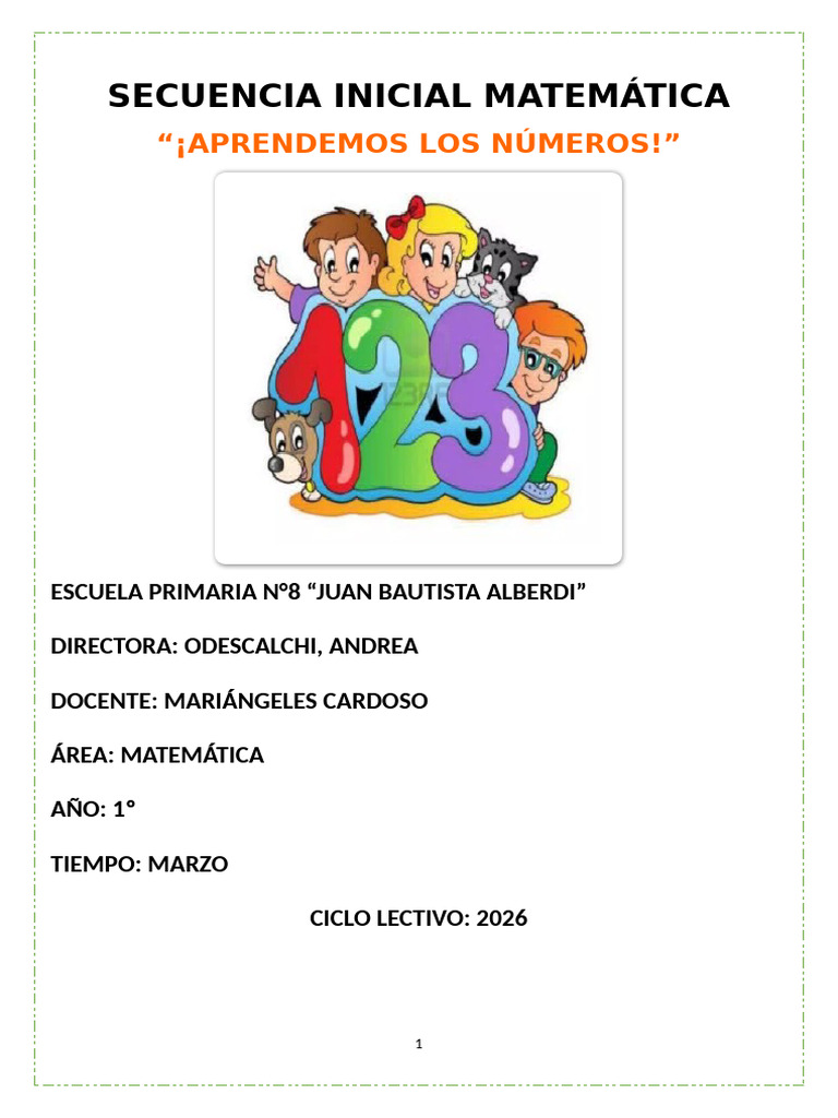 Secuencia N°1-Aprendemos Los Números | PDF