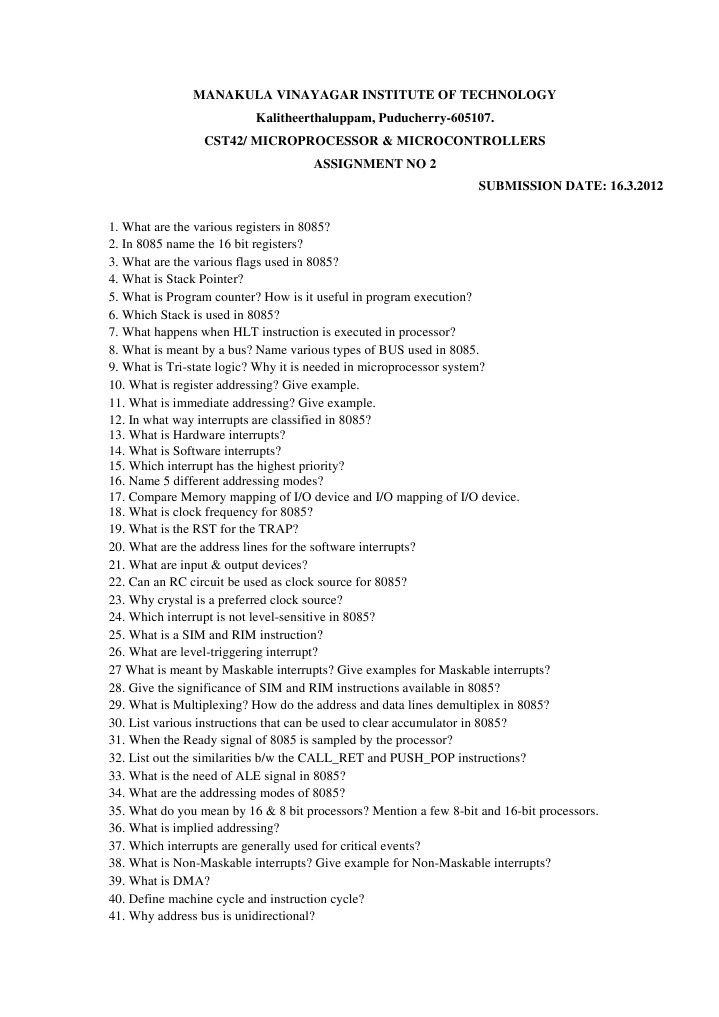 Assignment 2 | PDF | Electrical Engineering | Computer Hardware