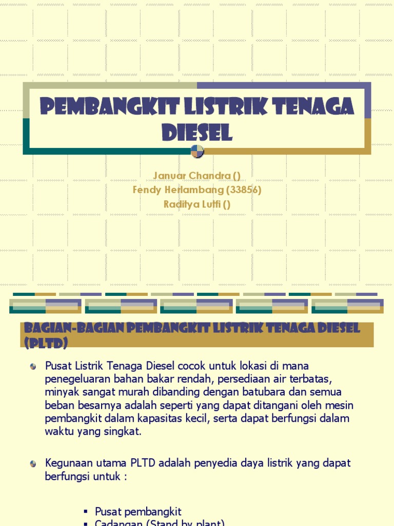 Komponen dan Cara Kerja PLTD Diesel | PDF | Teknologi & Rekayasa