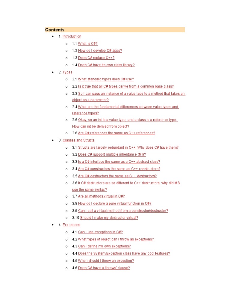 Csharp Pdf C Sharp Programming Language Method Computer Programming