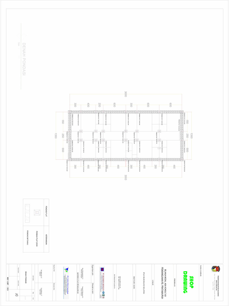 Denah Pondasi Gedung Irna | PDF