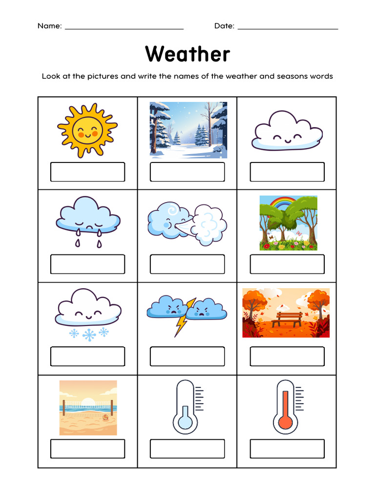 Weather Vocabulary Worksheet 20260202 140638 0000 | PDF