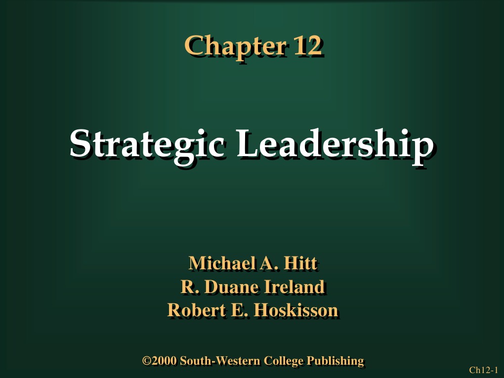 Strategic Leadership | PDF | Strategic Leadership | Strategic Management
