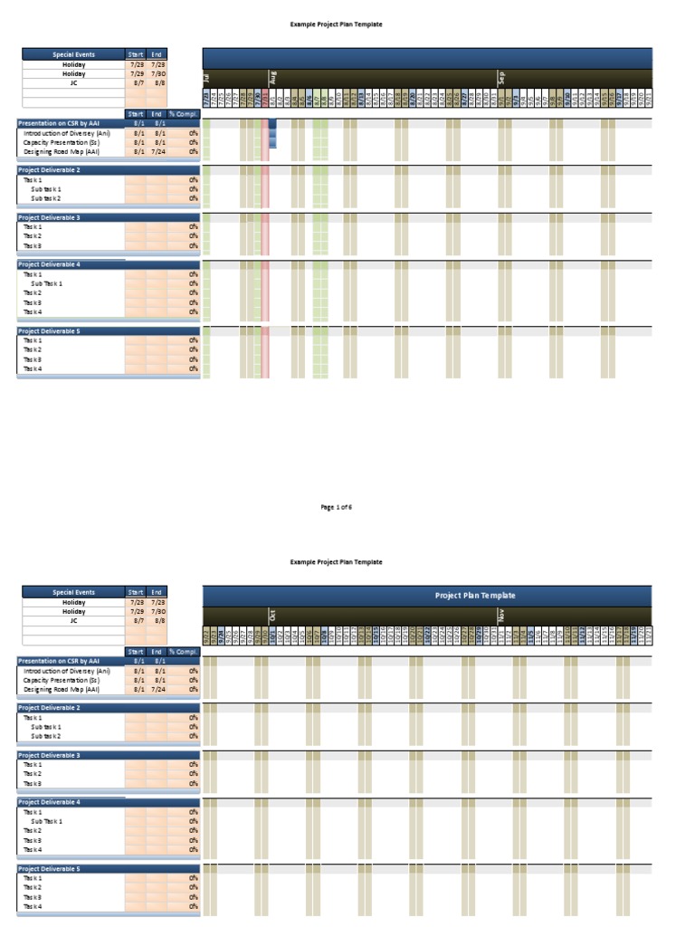 Start End: Example Project Plan Template | Download Free PDF | Areas Of ...
