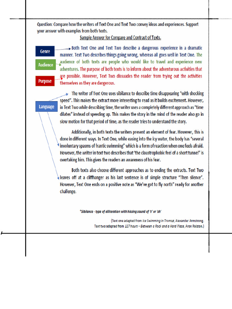 Compare and Contrast - Sample | PDF