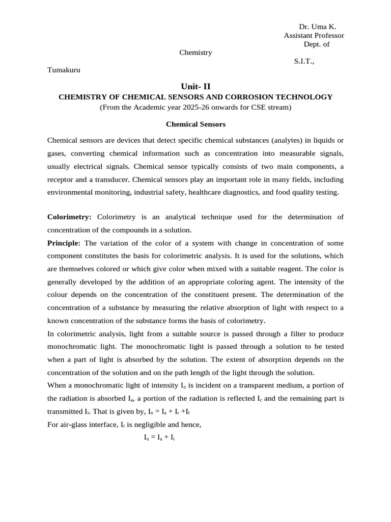 Unit II Acs Feb 2026 | PDF | Corrosion | Anode