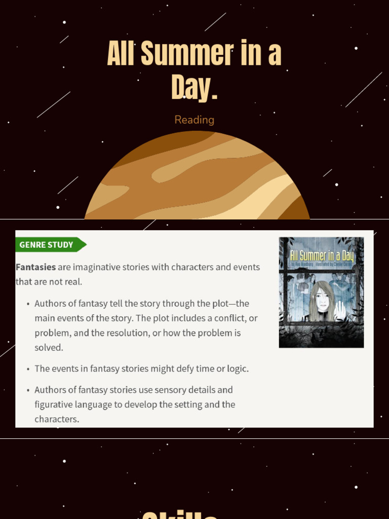 All Summer in A Day Gr.6 With Text | PDF