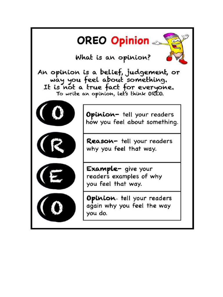 Forming An Argument Using The Oreo | PDF