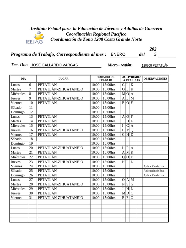 Programa General Dic 24 | PDF