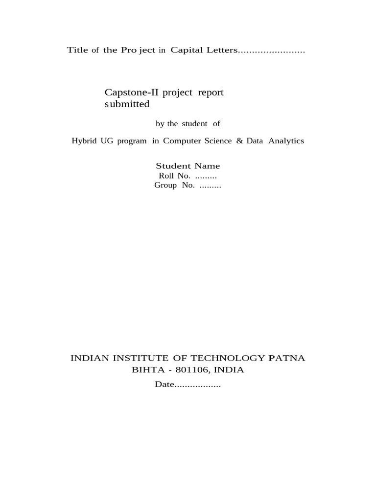 Report Format Capstone Project CSDA | PDF
