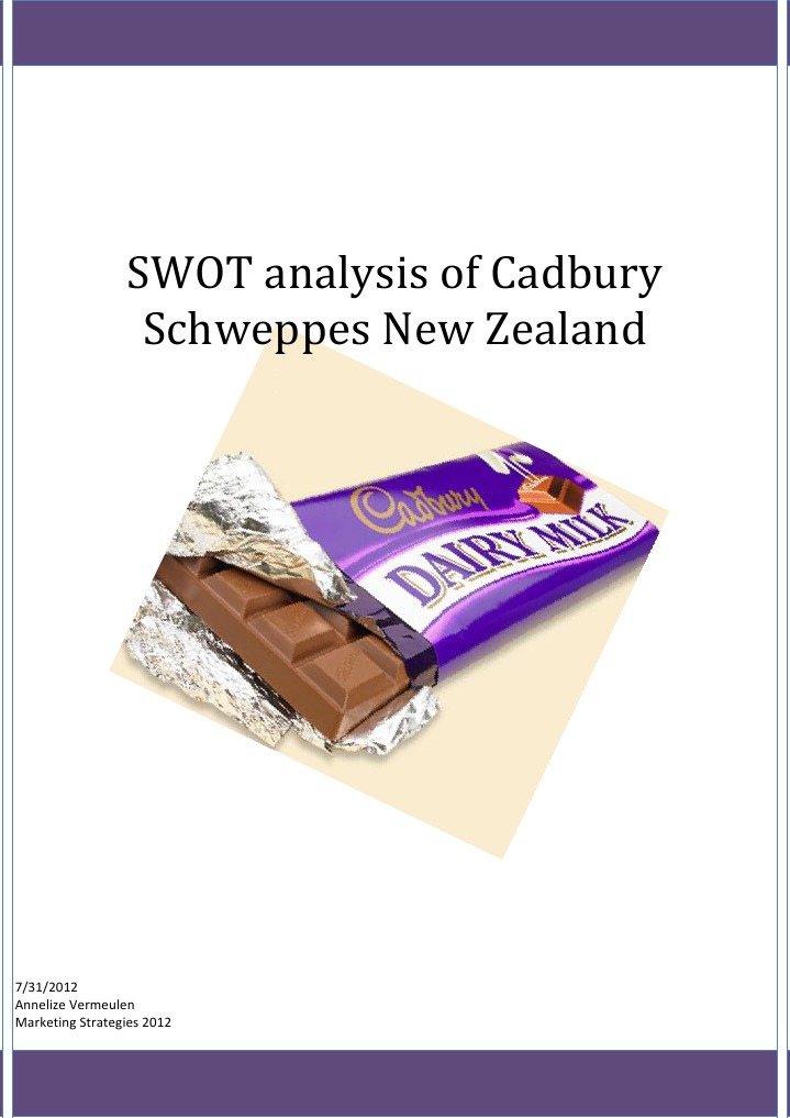 Cadbury SWOT Analysis | PDF | Business | Social Science