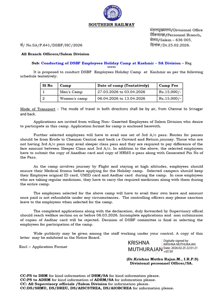 DSBF Holiday Camp 2026 Kashmir-1 | PDF