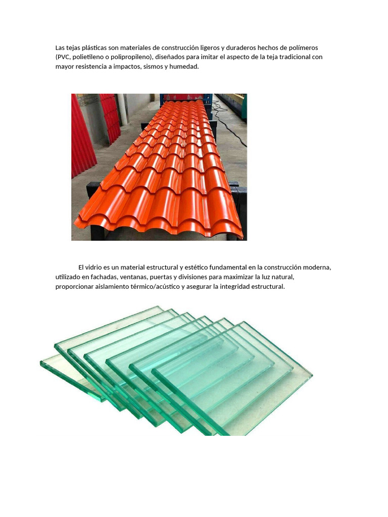 Las Tejas Plásticas | PDF | Materiales de construcción ...