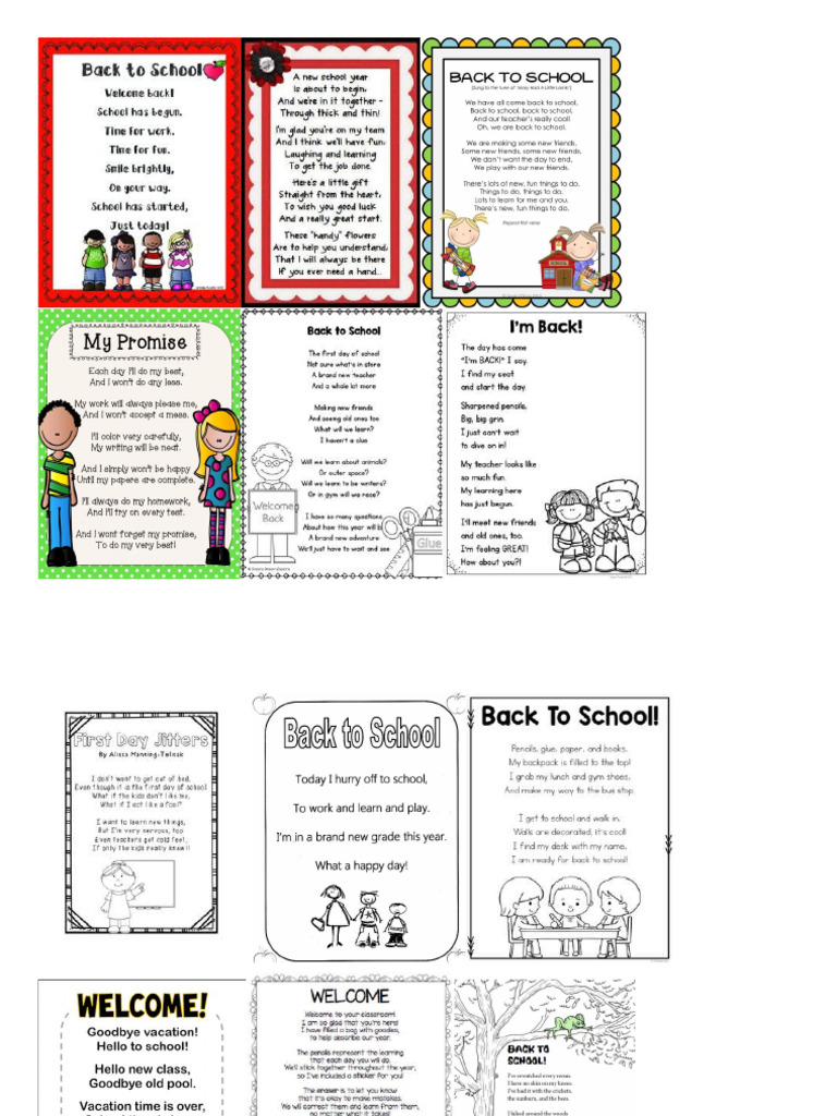 Back To School Poems-1 | PDF