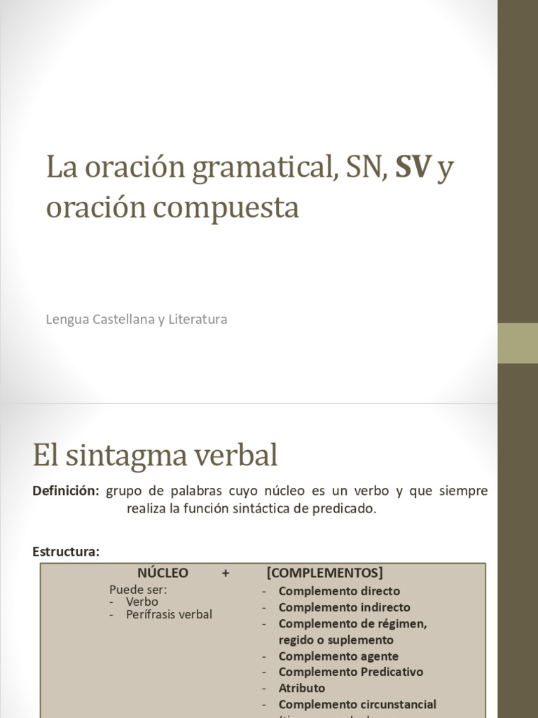 El Sintagma Verbal | PDF