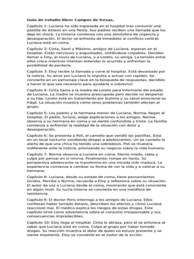 libro reumen campos-de-fresas-Jordi-Sierra-i-Fabra | PDF | Amor | Las ...