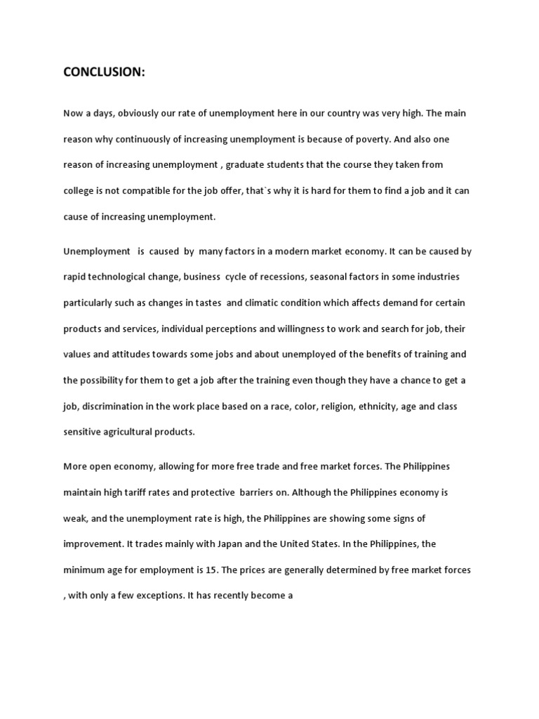 Conclusion | Unemployment | Poverty & Homelessness