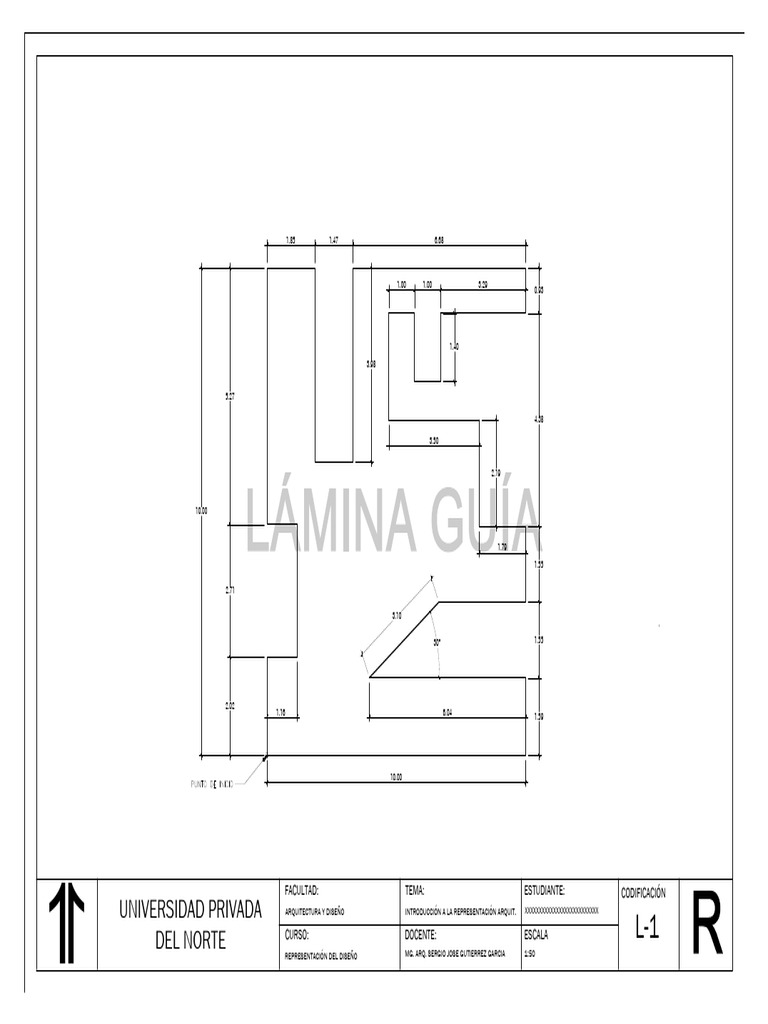 GUÍA - LÁMINA 1. Imprimir en Formato A2. Escala 1en50.h | PDF