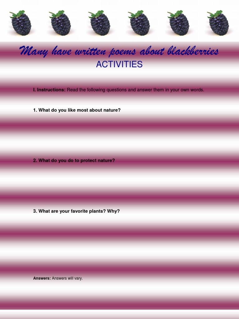 Exploring Blackberry Poetry | PDF