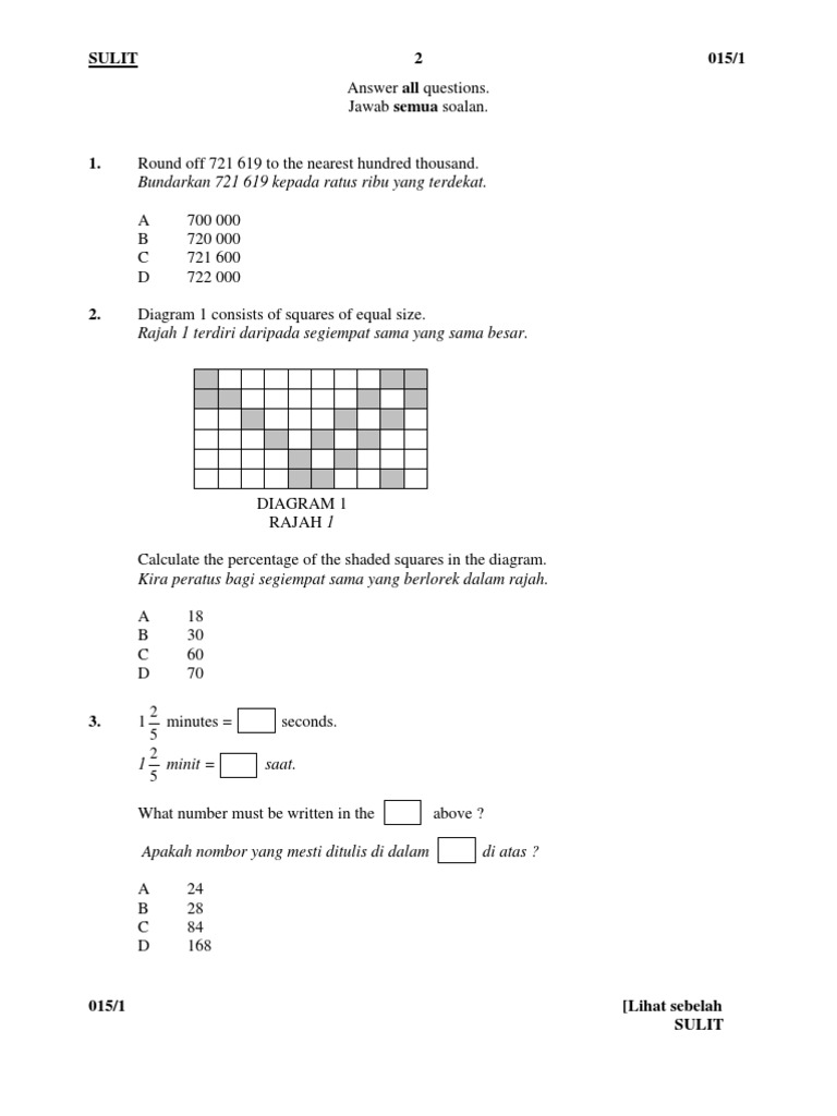 Soalan Math Set 1 Paper 1 | PDF | Science & Mathematics