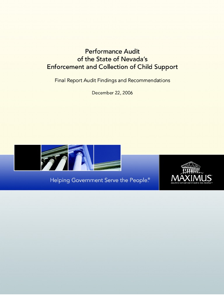 MAXIMUS Child Support Performance Audit, NV, 2006 | PDF | Child Support ...