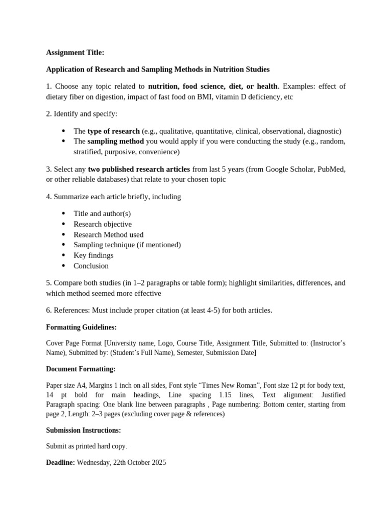 Research Methods Assignment | PDF