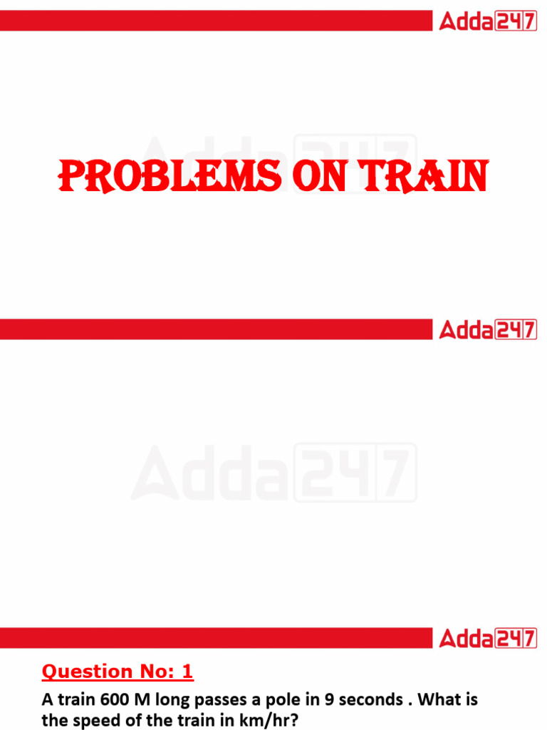 Problems On Train | PDF