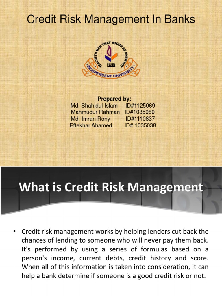 Credit Risk Management | PDF | Credit (Finance) | Credit Risk