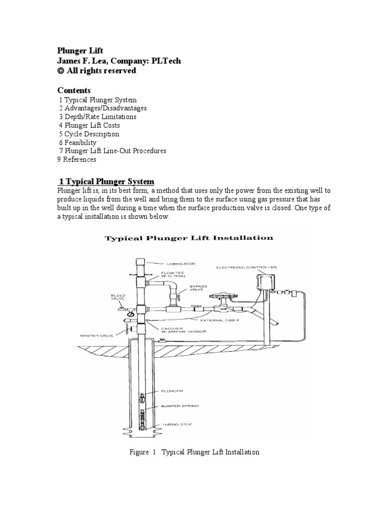 Plunger Lift | PDF | Lift (Force) | Oil Well