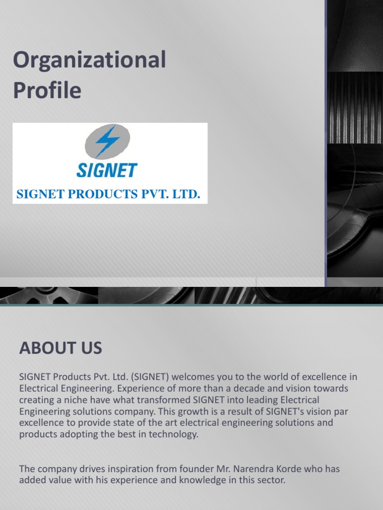 Signet Products Pvt. Ltd. - Profile | PDF | Electrical Substation ...