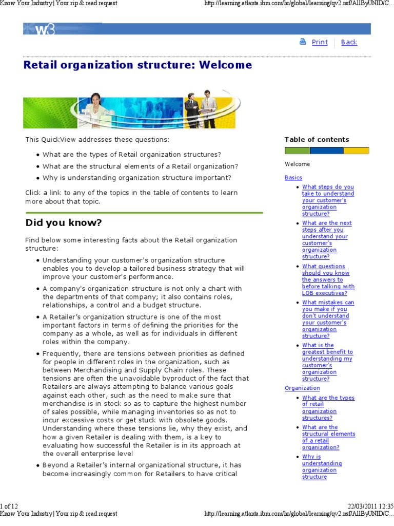 Retail Organization Structure | PDF | Retail | Merchandising