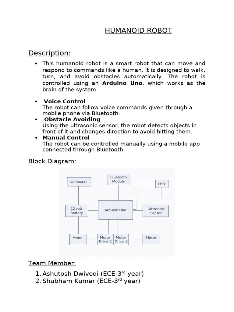 Humanoid Robot | PDF