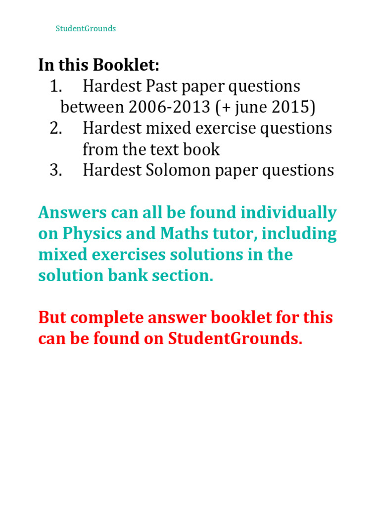Add Maths Hardest Questions | PDF
