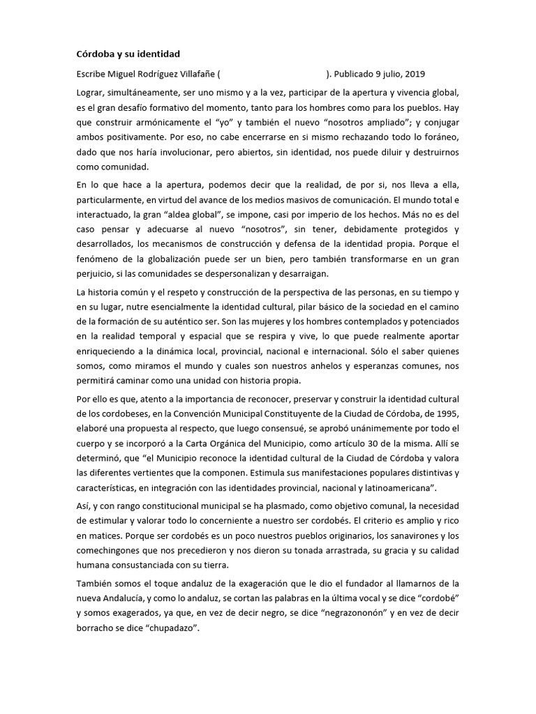 Córdoba y Su Identidad - GEO CBA - RIVADAVIA | PDF