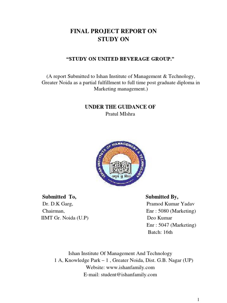 Final Project Report On Ub Group | PDF | Distilled Beverages ...