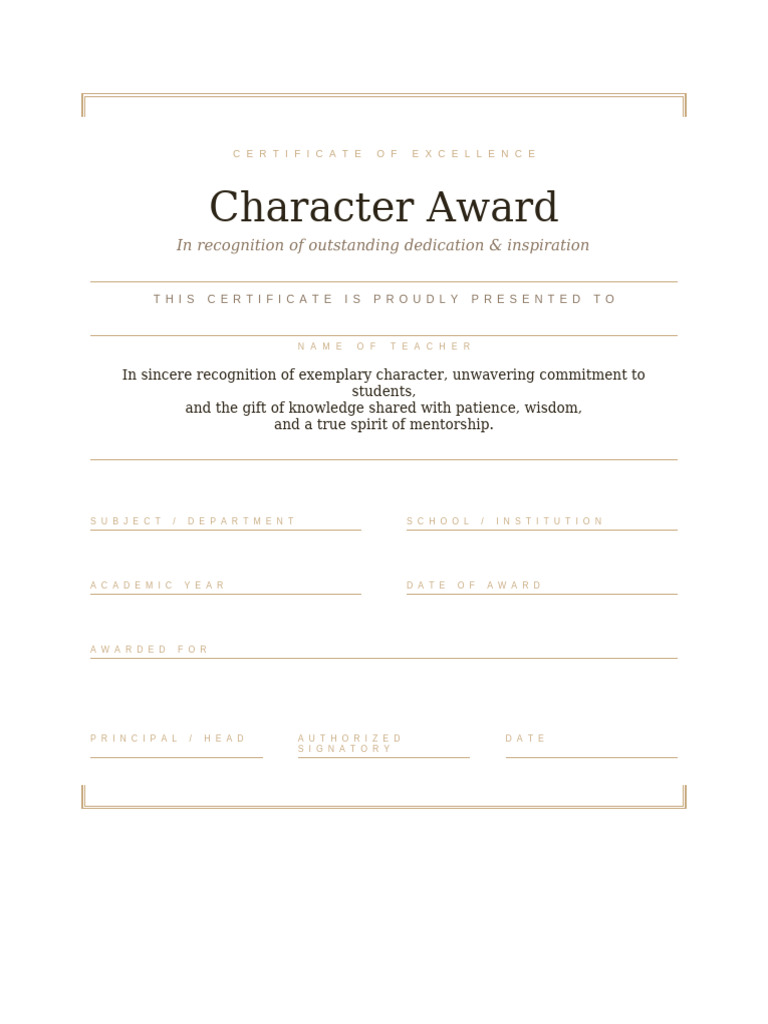 Teacher Certificate | PDF