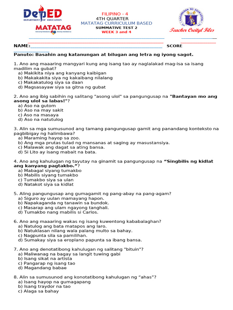 Filipino 3n4 | PDF