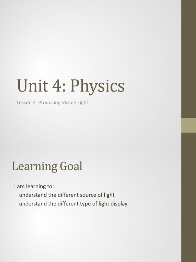 Lesson 2 - Producing Visible Light | PDF