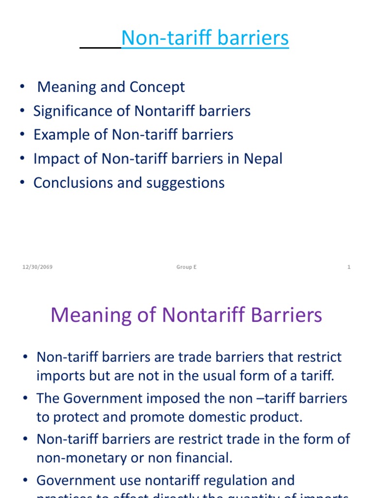 Trade Barriers Definition