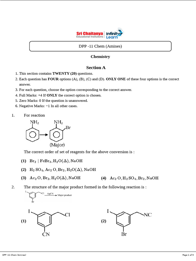 DPP - 11 Chem (Amines) QP | PDF