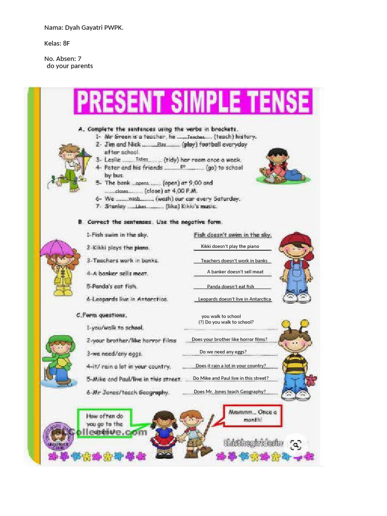 PRESENT SIMPLE Grammar Dyah Gayatri | PDF