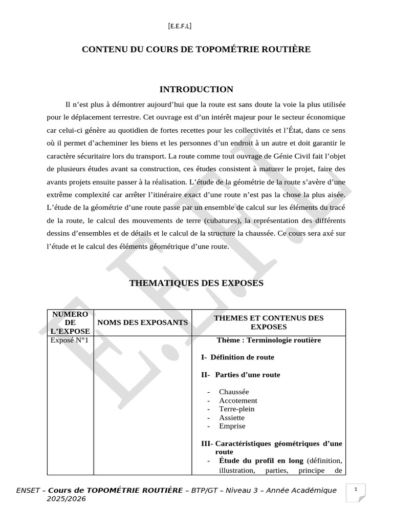 Topométrie Routière | PDF