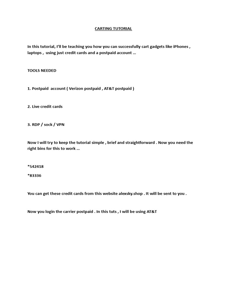 Carting Tutorial | PDF